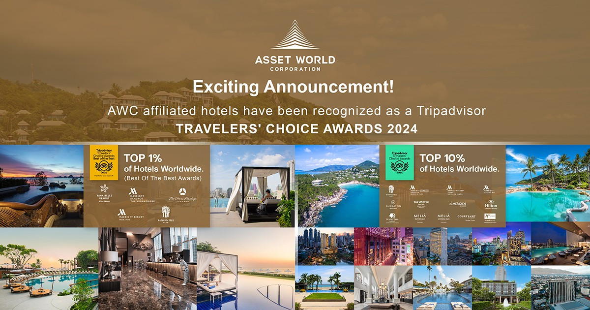 AWC affiliated hotels have been recognized as a Tripadvisor Travelers' Choice Awards 2024 ...